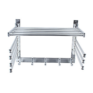 Rosyouth Laundry Clothes Drying Rack, Wall Mounted Swivel Towel Rack with Hooks and Swing Arms, Space Saver in Laundry Room and Bathroom, Space Aluminum