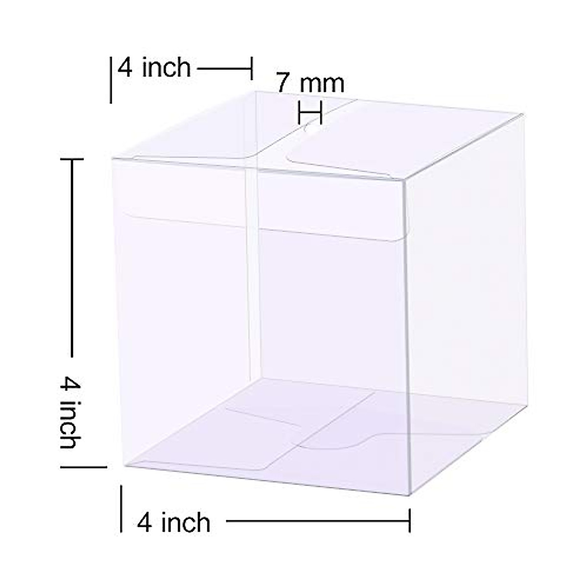 YOZATIA 50PCS Candy Apple Box with Hole Top, PET Clear Box 4 x 4 x 4 inch, Clear Gift Boxes for Caramel Apples, Ornaments, Treats, Party Favors