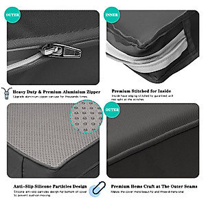 ClawsCover 12Pack Outdoor Seat and Back Cushions Replacement Covers Fit for 6Pieces 5-Seater Wicker Rattan Patio Furniture Conversation Set Sectional Couch Chairs,Dark Grey-Include Cover Only