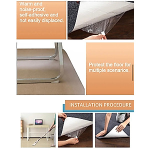 Po-vibes Office Chair Mat for Hardwood & Tile Floor, 47"x36" Computer Gaming Rolling Chair Mat, Under Desk Low-Pile Rug, Large Anti-Slip Floor Protector for Home Ofiice (Light Grey)
