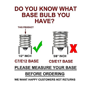 CHYParty 25 Pack C7 Replacement Bulbs, 5W Orange Light Bulbs, Halloween Christmas Light Bulbs for Outdoor String Lights Patio Wedding Decor, E12 Candelabra Base, Incandescent Night Lights