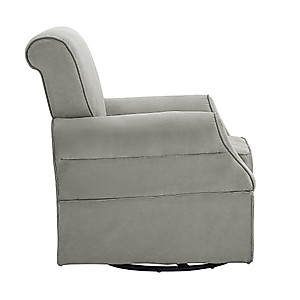 Baby Relax Kelcie Swivel Glider Chair and Ottoman Set, Gray Microfiber, 2 Count