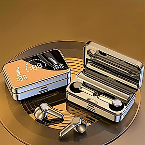 Bzdzmqm Digital Power Display Bluetooth Headset with Private Mode, 2022 True Wireless 5.2 Binaural Waterproof in-Ear Sports Noise Cancellation Earbuds Led Screen Left Right Headphones