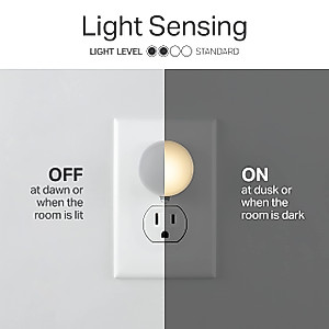 Lights By Night, Mini LED Night Light, Plug-In, Dusk to Dawn Sensor, Warm White, Compact, UL-Certified, Ideal for Bedroom, Bathroom, Nursery, Hallway, Kitchen, 45176, 6 Pack