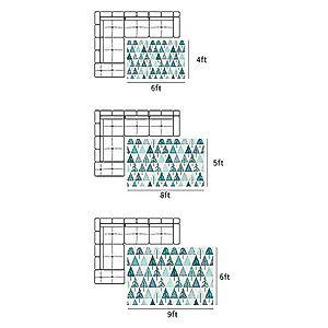 Outdoor Rugs for Patio,4x6 ft Christmas Tree Pine Tile Pattern Green Absorbent Non Slip Mats Carpet Rv Camping Area Rug Door Mat for Patios,Camper,Tent,Porch