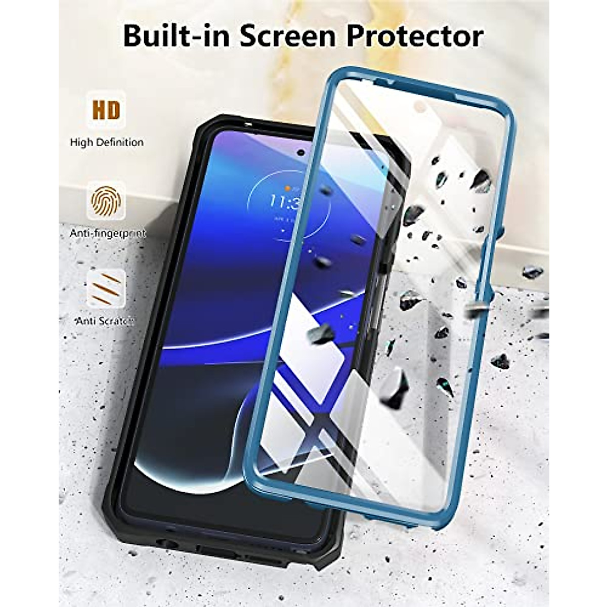 SOiOS for Moto G-Stylus 5G 2022 Case: Shockproof Rugged Protection Cover with Kickstand | Matte Textured Drop Proof TPU | Military Grade Protective Phone Case for Motorola G Stylus 5G 2022(NOT 4G)