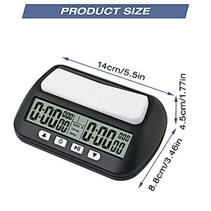 HEEPDD Chess Clock Digital Chess Timer, Portable Digital Chess Clock Game Timer with Basic Bonus Delay Alarm Function for Board Games