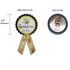 Grandma to Be Pin Baby Shower Bee Badge for Nona to wear Sprinkle Gender Reveal by Amy's Bubbling Boutique