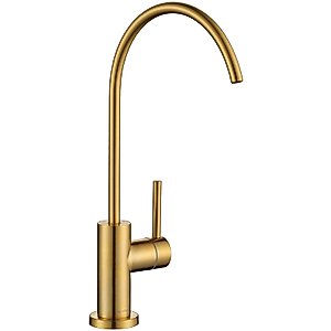 AguaStella AS09BG Brushed Gold Stainless Steel Kitchen Water Filter Faucet RO Faucet for Most Reverse Osmosis Units or Water Filtration System in Non-Air Gap