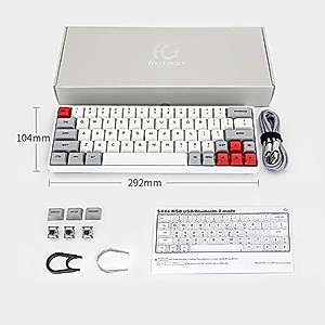 60% Mechanical Keyboard, RGB LED Backlit, Gateron Optical Switch, Macros, Waterproof, Ergonomic USB Wired Gaming Keyboard for PC/Mac Gamer(PBT Caps)