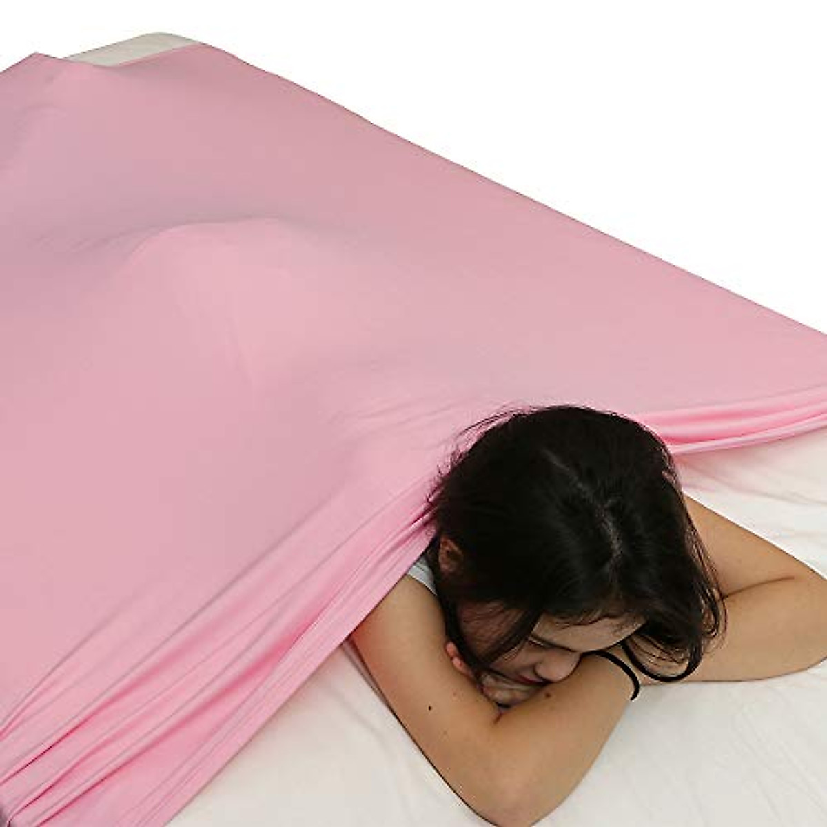 TOPARCHERY Sensory Compression Blanket Sensory Bed Sheet for Autism Kids - Help Kids Settle Down at Nighttime - Increase Calm and Comfort (Twin,Pink)