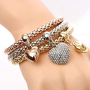 Mint & Lily Solid Hearts Metal Bracelet