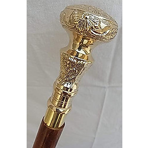 Brass Brass Handle Victorian Telescope Fold able Wooden Walking Stick Walking Cane Ideal Gift