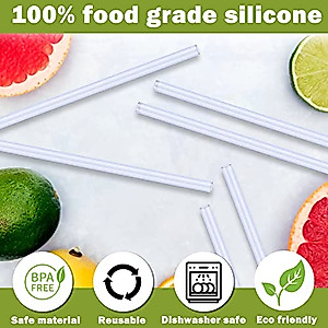 AIERSA 6 Pack Silicone Replacement Straws for Stanley 20 30 40oz Cup, Long Straws Compatible 40 oz Stanley Tumbler,Reusable Straw with Cleaning Brush for Stanley Cup Accessories