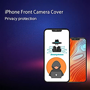 Webcam Cover,Front Camera Cover Compatible for iPhone 13,iPhone 13 Mini,iPhone 13 Pro,iPhone 13 Pro Max,Protect Privacy and Security,Not Affect Face ID, 2 Pack-Black