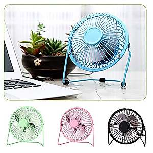 Acamifashion Portable Travel USB Charged Metal Mute Table Cooling Fan Home Office Air Cooler - Black