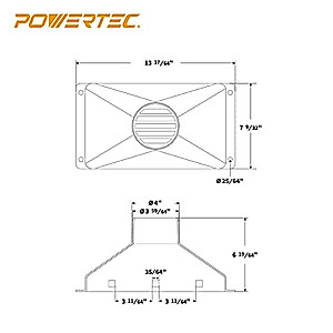 POWERTEC 70169 Mini Gulp Dust Hood Collector with 4" ID Port - ABS Plastic Fitting for Woodworking Dust Collection Hose