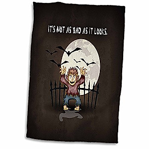 3dRose Its Not As Bad As It Looks Spooky Werewolf Teen Wolf Movie Quote - Towels (twl-150033-1)