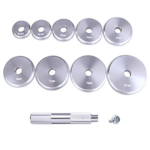 CARTMAN Bearing Race and Seal Bushing Driver Install Set, 1 Handle and 9 Discs Collar Axle Housing with Carrying Case, Master Universal Aluminum Bush Drive Seal Kit for Automotive Wheel Bearings