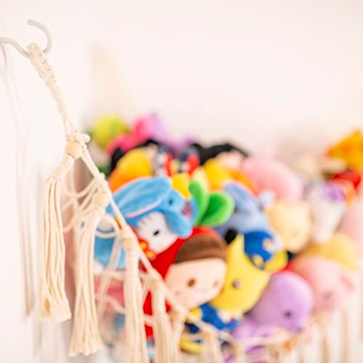 MAKEONEWO Stuffed Animal Net or Hammock -Handmade Large Macrame Toy Hammock Organizer Stuffed Animal Display Corner Hanging Net Plush