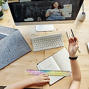 zofikol 2 Pcs Flexible Ruler 12 Inches Bendable Ruler Soft Ruler for Kids Students Inches and Metric Ruler for Schools, Homes, Offices