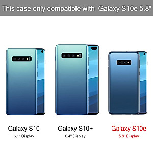 Vofolen Cover for Galaxy S10e Case Wallet Card Holder ID Slot Sliding Door Hidden Pocket Anti-Scratch Dual Layer Protective Hard Shell Rugged TPU Bumper Armor Case for Samsung Galaxy S10 E (Navy)