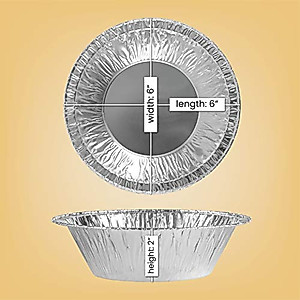 PLASTICPRO 6'' Inch Round Tin Foil Cake Pans Disposable Aluminum, Freezer & Oven Safe - For Baking, Cooking, Storage, Roasting, & Reheating, Pack of 20