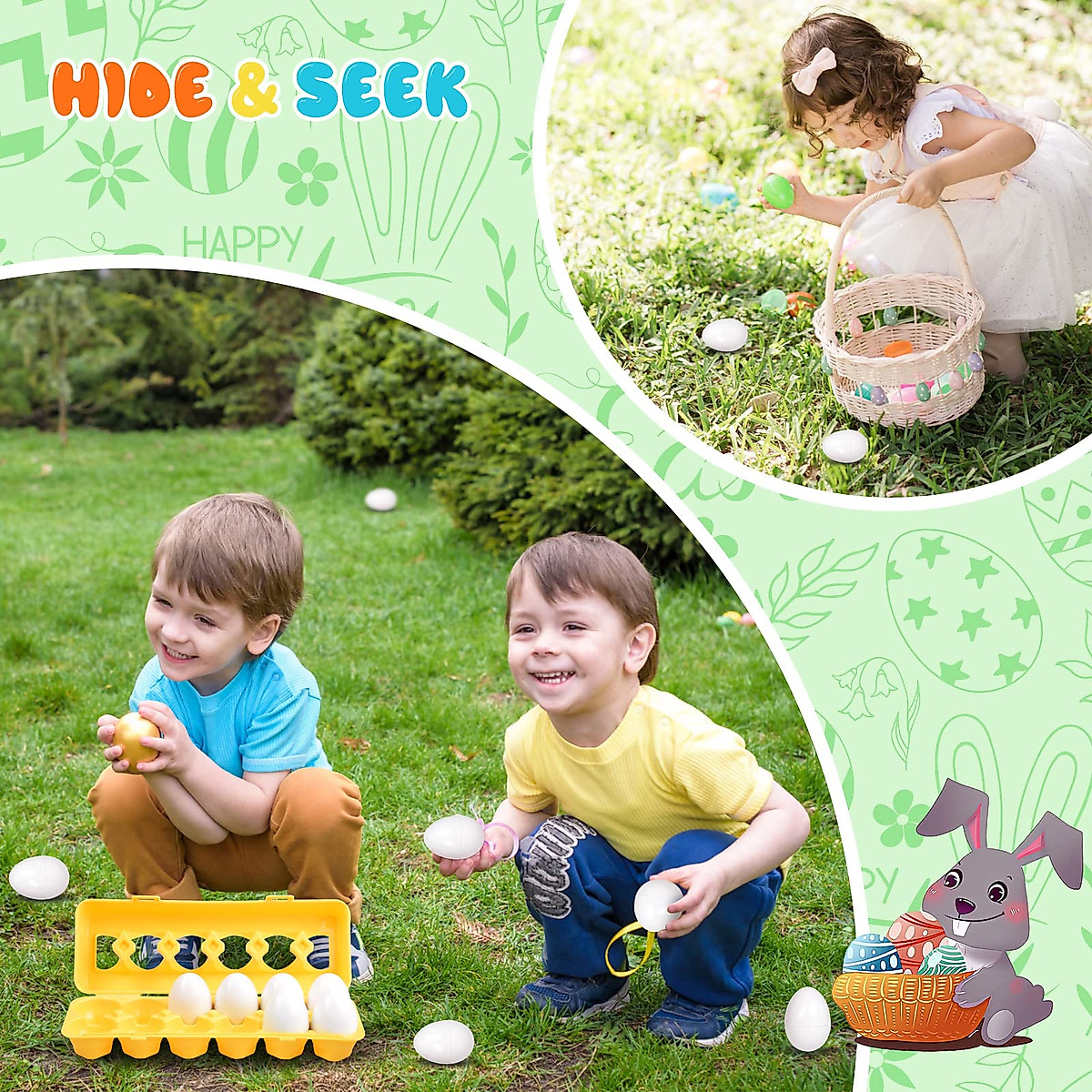 CPSYUB Toddler Toys, Easter Eggs Sensory Early Learning Fine Motor Skills Toys for 1, 2, 3, 4 Year Old Girls Boys