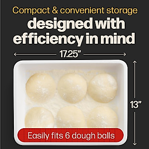 Hans Grill 2-Piece BPA Free Plastic Dough Proofing Box | Pizza Proofing Box, Bread Proofing Box | Stackable, with Covers, with Lid | Premium Quality (2 Pack Large)