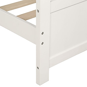 Merax Daybed Twin Bed Wooden Slats Support Modern Living Daybed with Rails, Twin Size, Ivory White