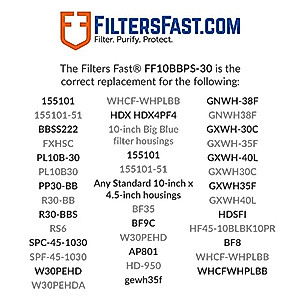 Filters Fast FF10BBPS-30 Compatible Replacement for Pentek R30-BB Water Filter Cartridge, 10-Inch