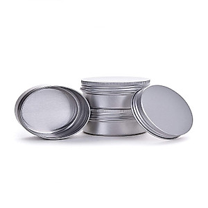 0.5 Ounce Aluminum Tin Jar Refillable Containers 15 ml Aluminum Screw Lid Round Tin Container Bottle for Cosmetic,Lip Balm, Cream, 24 Pack