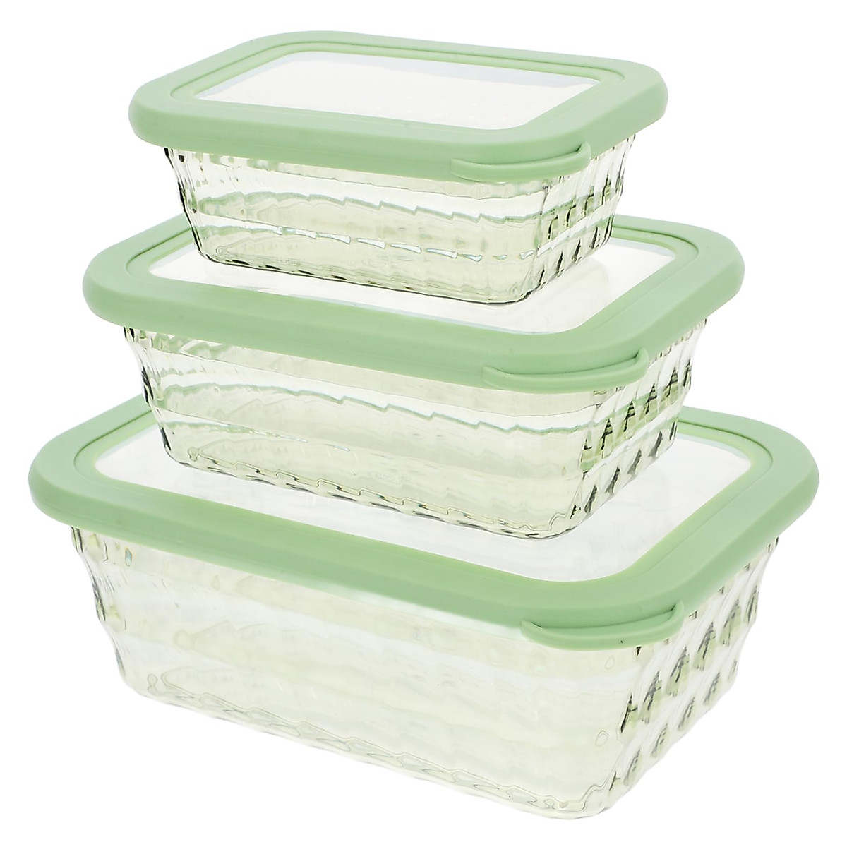 ULTECHNOVO 6 Pcs Kitchen Storage Box Fruit Food Container Stackable Fridge Drawer Grain Storage Case Candy Nuts Container Food Organizer Rifgerator Organizer Bins Snack Storage Case Pp