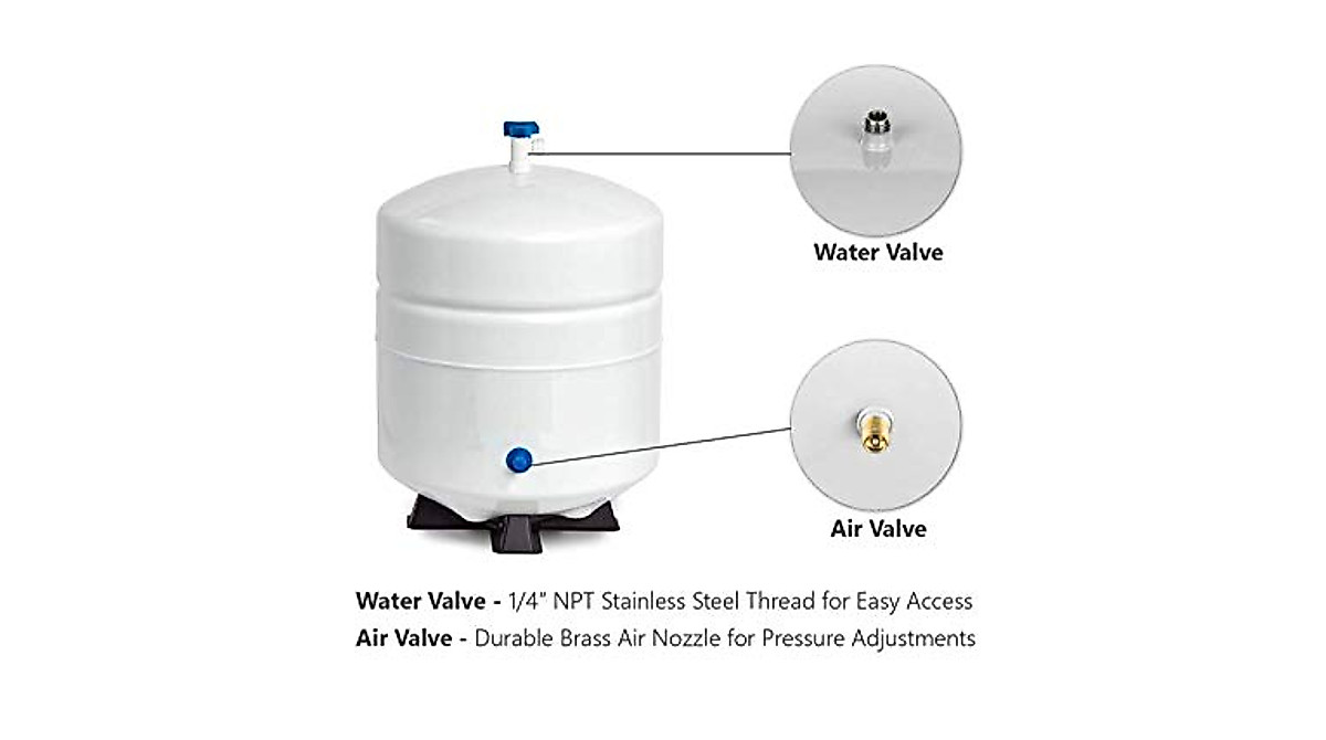 Reverse Osmosis Water Storage Tank 4.5 Gallon with Valve & Tubing