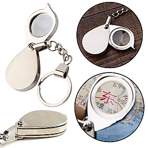 ARTIBETTER Magnifying Glass Keychain 15x Handheld Pocket Magnifier Small Folding Hand Held Magnifier for Reading Coins Hobby Travel