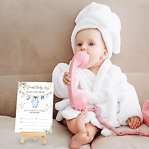 Whaline 25 Sets Boy Baby Clothes Baby Shower Party Invitations with Envelopes Stickers Blue Cute Party Invitation Paper Cards Fill-In Invites for Birthday Gender Reveal Party Supplies, 5 x 7 Inch