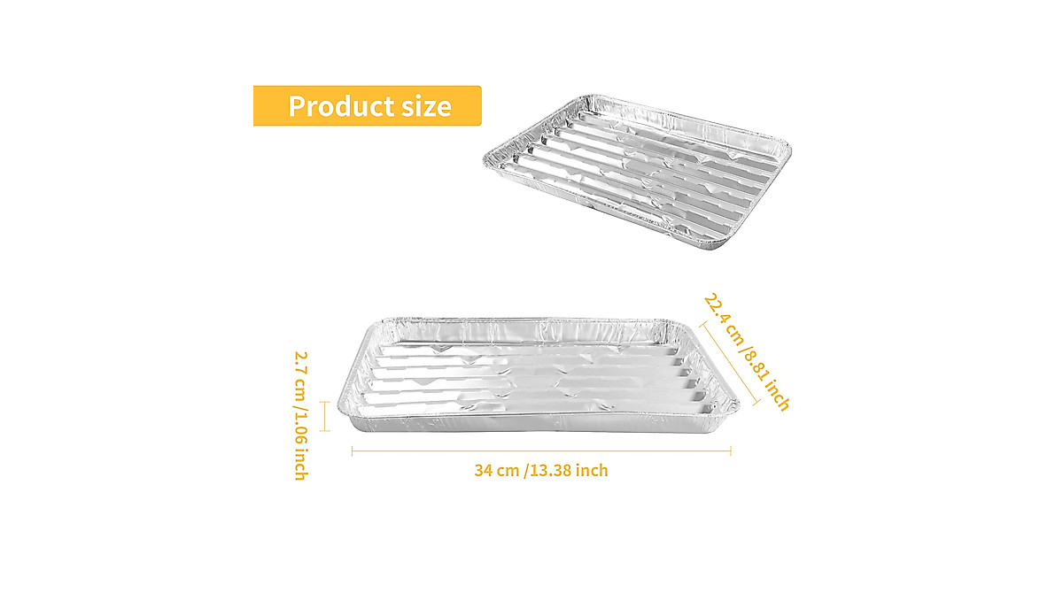 40 Pack Disposable Aluminum Broiler Pans for Grilling