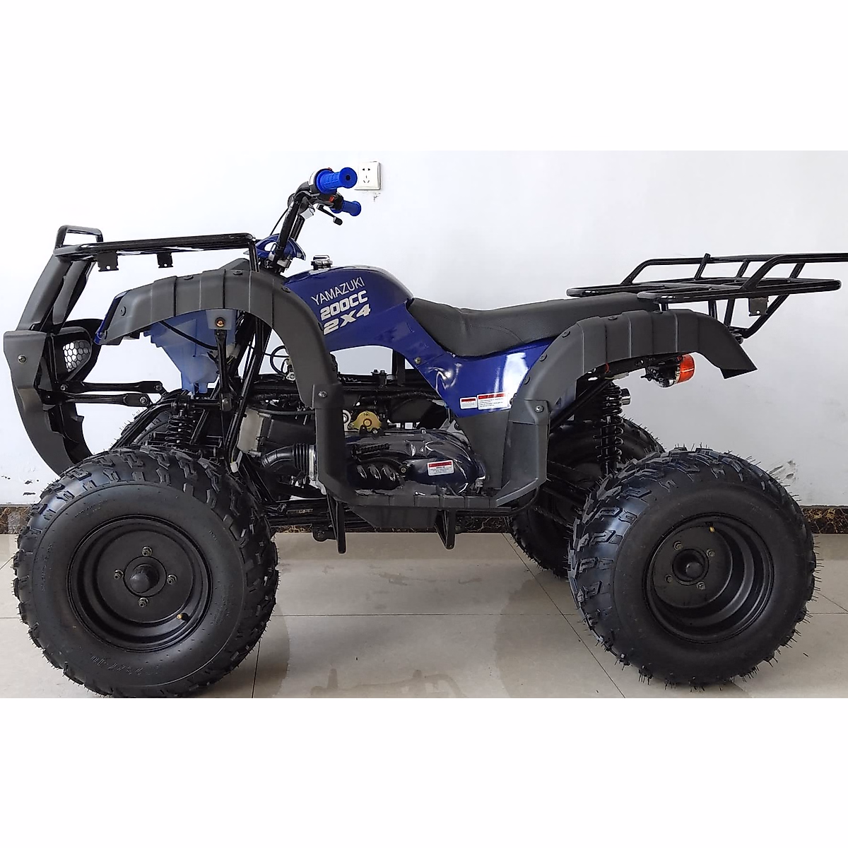 200cc ATV Quad Youth ATVs Big Size Adult Quad Fully Automatic with Reverse 4 Wheeler Model CRT 200-1 (Bold Blue Color)