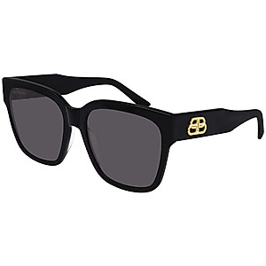 Balenciaga Square Sunglasses BB0056S 001 Black/Gold 55mm