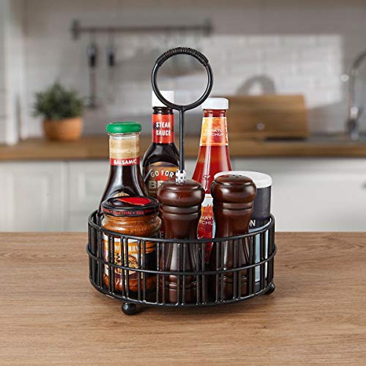 Scott Living Oasis Linear Condiment Caddy, 11.25-Inch, Black