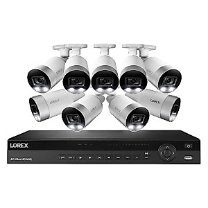 Lorex 4K Security Camera System,16-Channel 3TB NVR with 9 Indoor/Outdoor Wired IP POE Bullet Cameras with Active Deterrence, Motion Detection