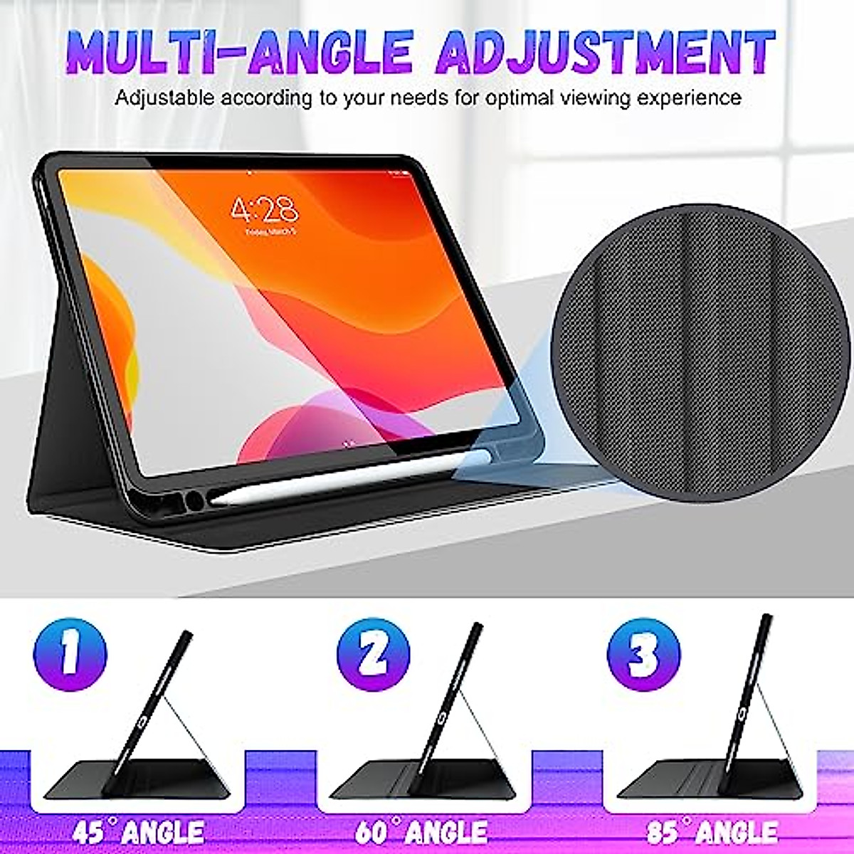 Uppuppy for Apple iPad Air 5th/4th Generation Case 10.9 Inch, for iPad Pro 11 Inch Case Pencil Holder Cute Kids Women Girls Folio Skeleton Cover for iPad Air 5 2022/4 2020/Pro 11” A2588 A2316 A2316