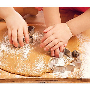 KAISHANE Christmas Cookie Cutters Set of 9 - Star Tree Angel Bell Stocking & More Shapes Stainless Steel