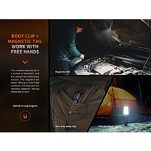 Fenix Dual Battery Bundle E35R EDC Flashlight, 3100 Lumens USB-C Rechargeable High Lumen Performance Flashlight with Extra ARB-L21-5000 and LumenTac Battery Case