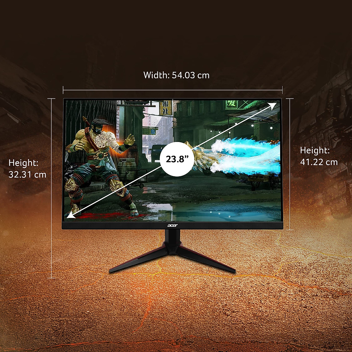 Acer Nitro VG240Y bmiix 23.8" Full HD (1920 x 1080) IPS Monitor with AMD Radeon FREESYNC Technology - 1ms VRB | 75Hz Refresh | (2 HDMI Ports & 1 VGA),Black