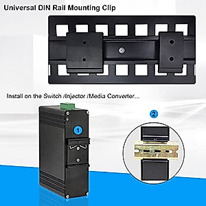 1.73 Width Universal DIN Rail Mounting Clip Snap in Din-Rail Mounting Bracket DIN Rail Fixed Clamp Aluminum Alloy Solid State Relay Clip for 35mm Din Rail Slotted (Countersunk Head M3 Screws) 4-Pack
