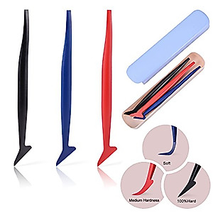 EHDIS Vinyl Wrap Stick 3 Pieces Micro Wrap Squeegee Stick Vinyl Applicator Tool Set for Vinyl Wrap Installation,Graphic Application,Seam Tucking & Finishing,Film into The Smallest Gaps, Car Wrapping
