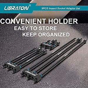 Libraton Impact Grade Socket Adapter Set, 3" 6" 12", Drill Socket Adapter, Impact Socket Adapter, Socket Driver Adapter, Drill Socket Adapter Extension, Adapter Power Drill to Torque Impact Wrench