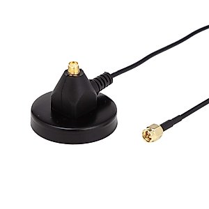 Antenna Magentic Mount Base, Ancable SMA Antenna Mount with 10ft/3m RG174 SMA Coaxial Cable (Gold Plated SMA Plug) for 3G / 4G / LTE Cellular, Ham, ADS-B, GPS Antennas