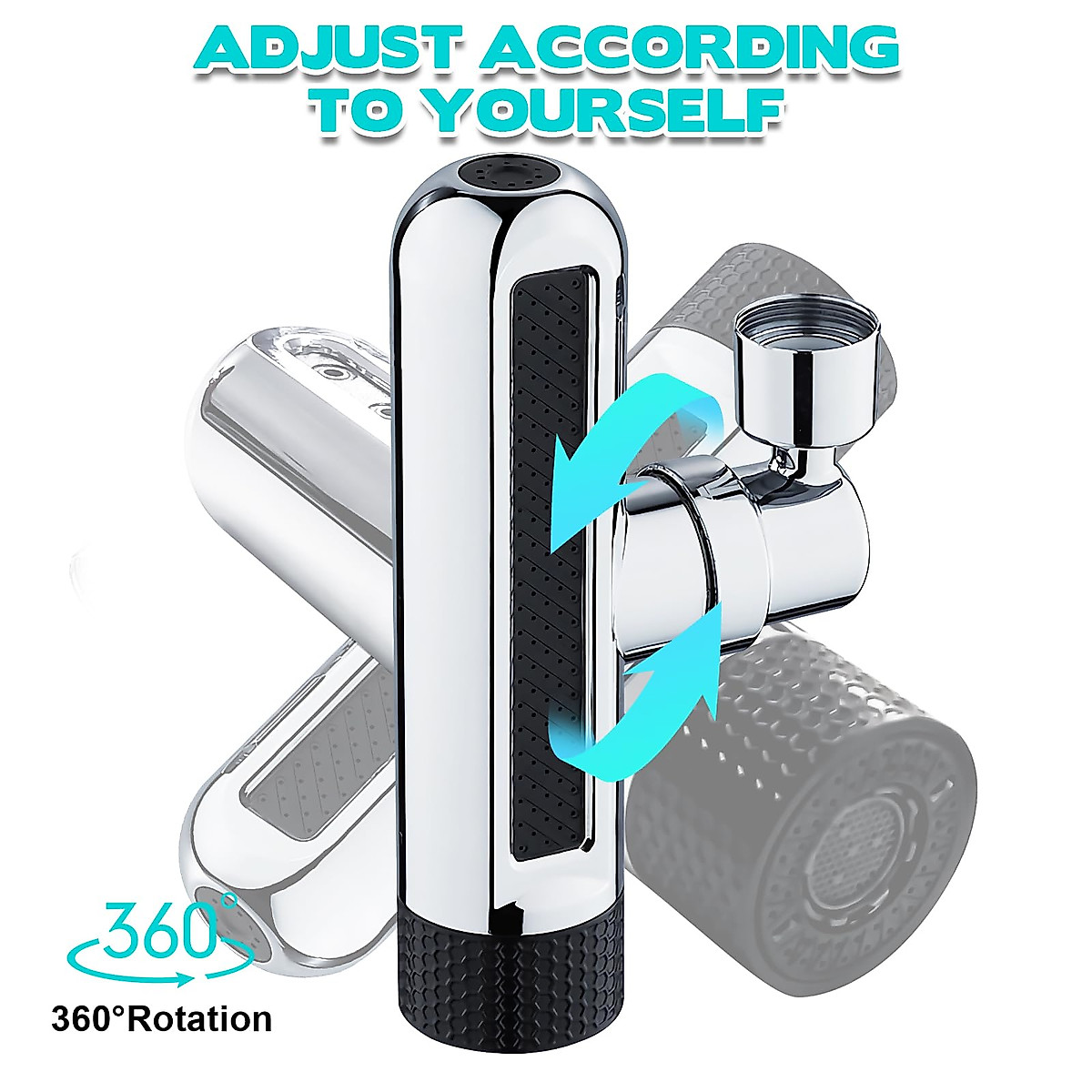 Cxqbsmy 6 in 1 Waterfall Kitchen Faucet, 360° Swivel Faucet Extender for Kitchen Sink, Anti-Splash Kitchen Faucet Head Replacement, Swivel Waterfall Kitchen Faucet for Washing Vegetable Fruit